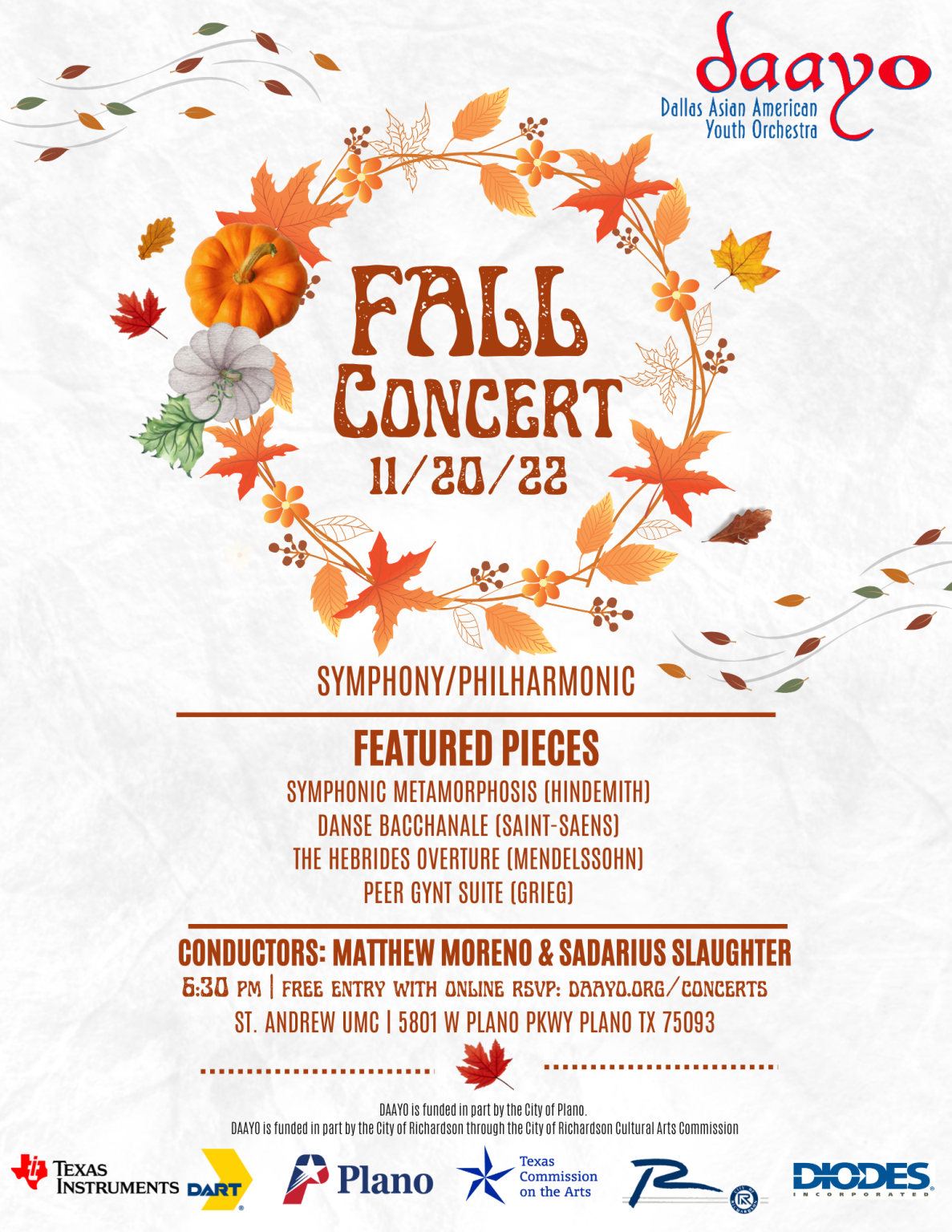 November 20, 2022 Concert @ St. Andrew UMC in Plano – Dallas Asian ...